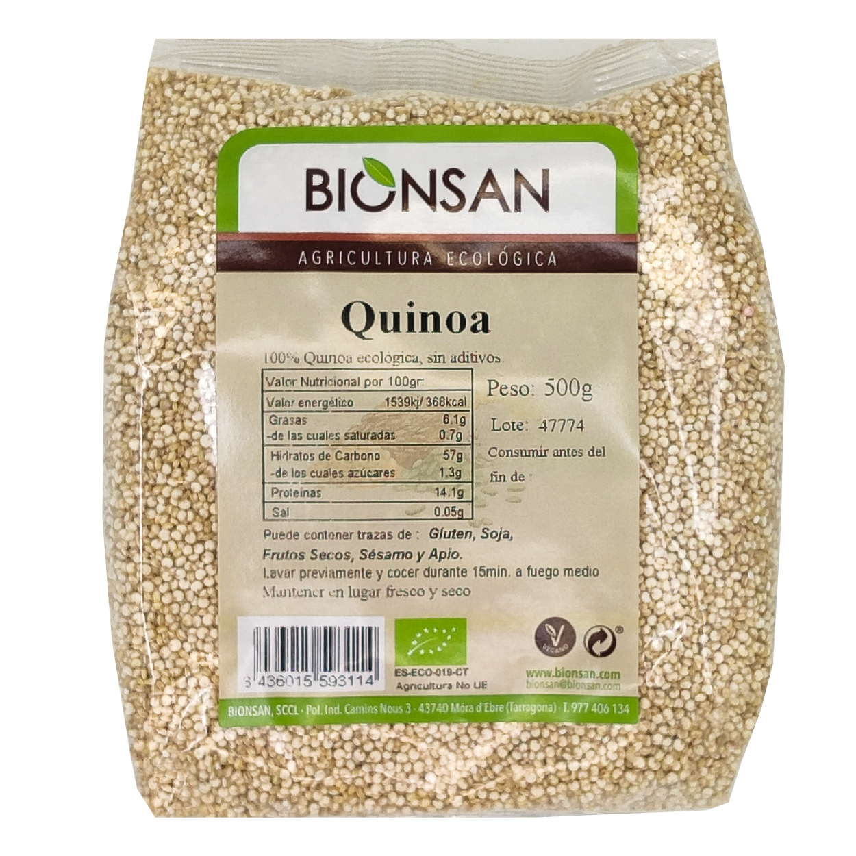 Quinoa En Grano Eco Bionsan 500gr en Planeta Huerto