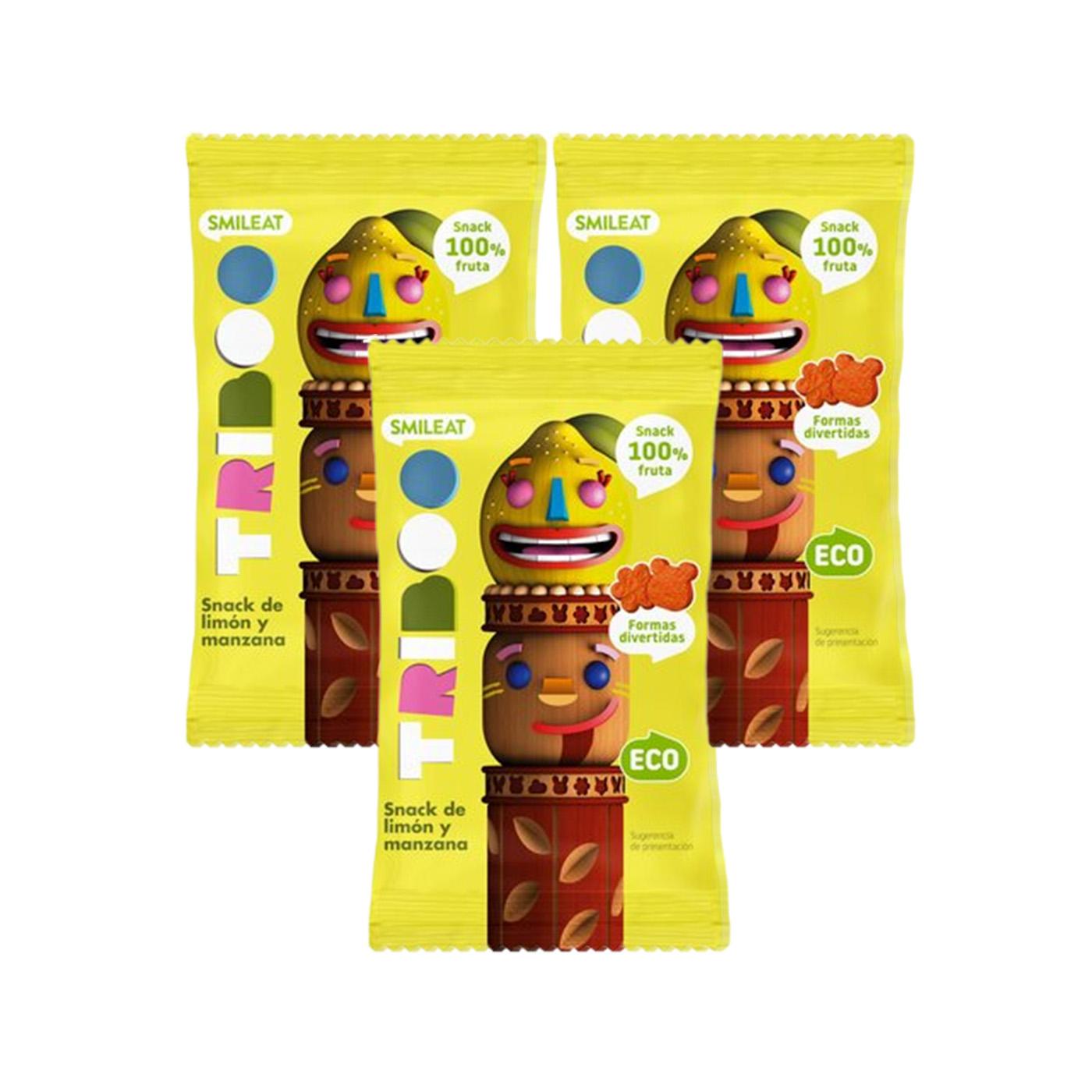PACK 3x Snack de manzana y limón Eco 25 g Smileat- Triboo en Planeta Huerto